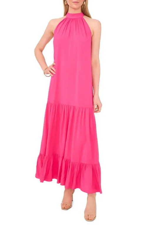 Vince Camuto Bow Back Tiered Maxi Dress In Hot Pink - 50% Off | Editorialist