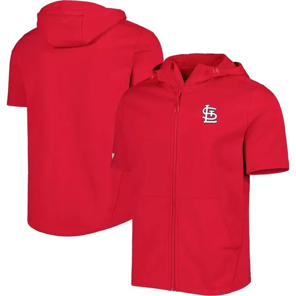 LEVELWEAR St. Louis Cardinals Recruit Full-zip Short Sleeve Hoodie - Red