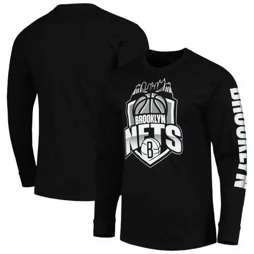 STADIUM ESSENTIALS Brooklyn Nets Nba Crest Long Sleeve T-shirt