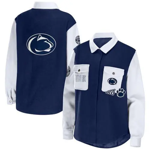 WEAR BY ERIN ANDREWS Penn State Nittany Lions Button-up Shirt Jacket - Navy