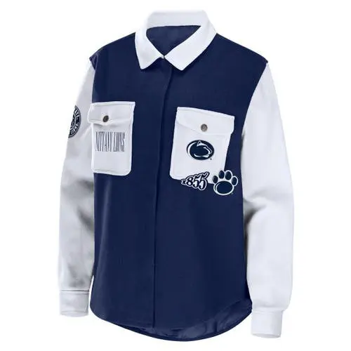 WEAR BY ERIN ANDREWS Penn State Nittany Lions Embroidered Shirt Jacket - Navy