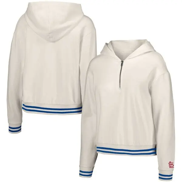LUSSO St. Louis Cardinals Magnolia Tri-blend Quarter-zip Hoodie - White