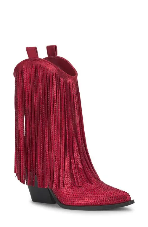 Jessica Simpson Paredisa Fringe Western Boots - Red Muse