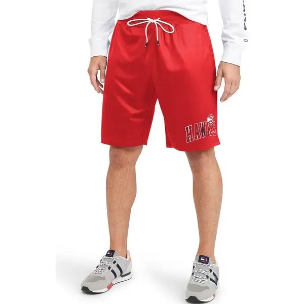 Tommy Hilfiger Atlanta Hawks Mesh Basketball Shorts - Red