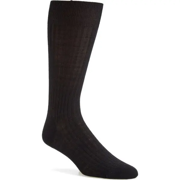Pantherella Merino Wool-blend Dress Socks - Black