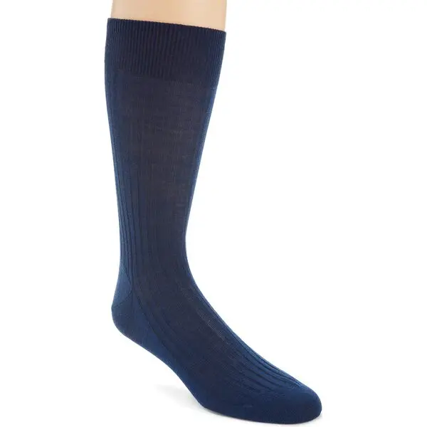 Pantherella Merino Wool-blend Dress Socks - Dk Blue