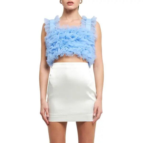 Endless Rose Ruffle Tulle Crop Tank