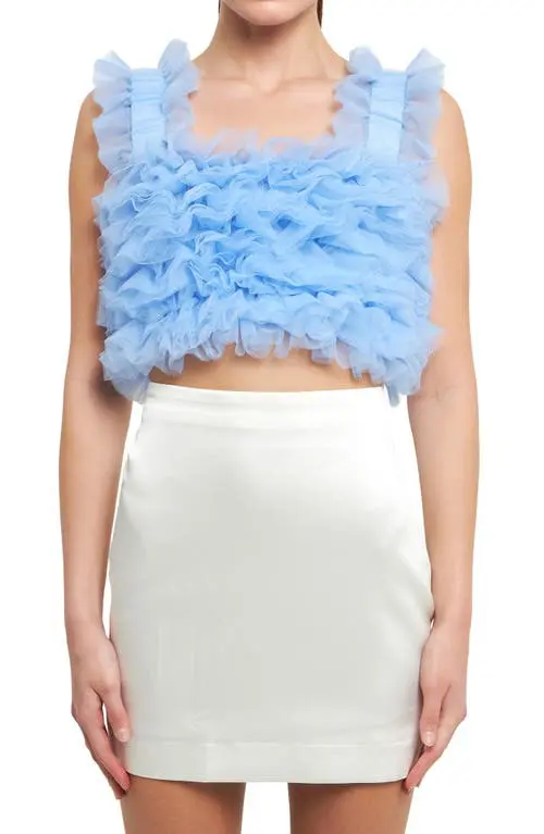 Endless Rose Ruffle Tulle Crop Tank