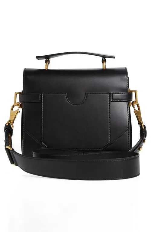 Balmain B-buzz 23 Monogram Leather Top Handle Bag - 0pa Black