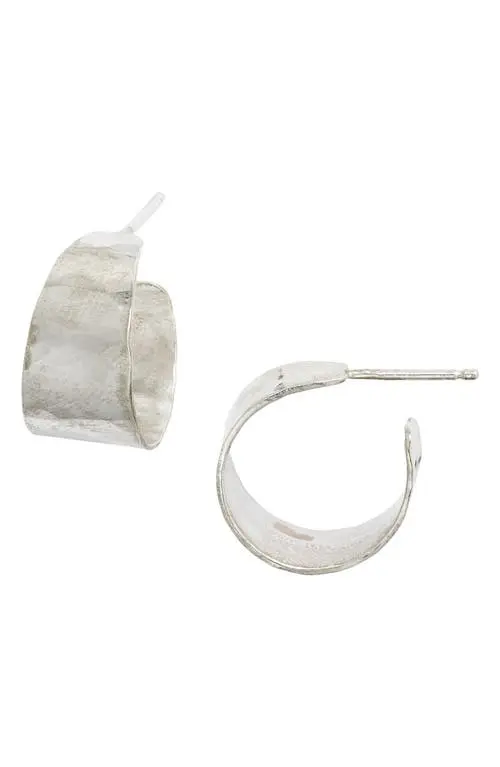 NASHELLE Mood Hammered Hoop Earrings - Sterling Silver