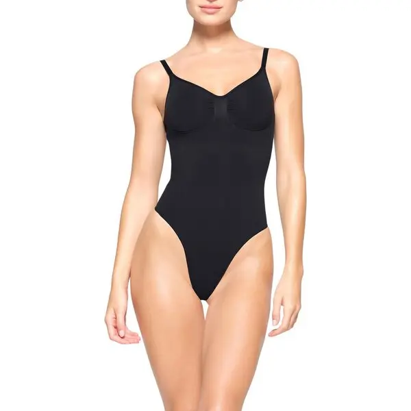 SKIMS Seamless Sculpt Low Back Thong Bodysuit - Onyx