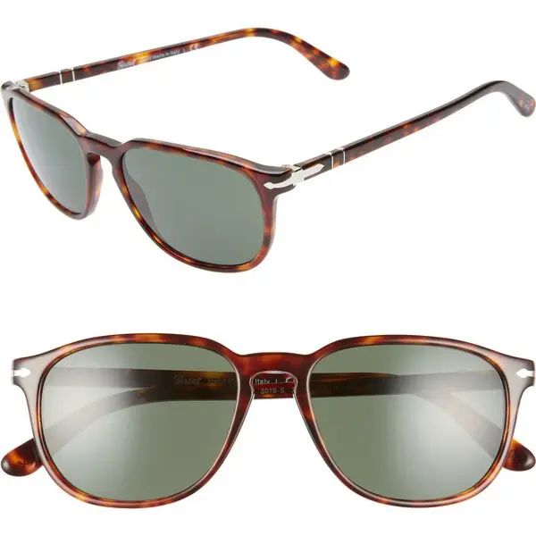 Persol 55mm Square Sunglasses - Havana/green Solid