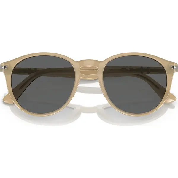 Persol 52mm Round Frame Sunglasses - Opal Beige