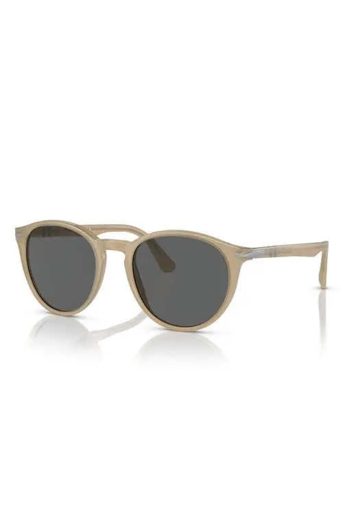 Persol 52mm Round Frame Sunglasses - Opal Beige