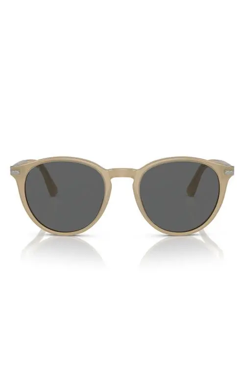 Persol 52mm Round Frame Sunglasses - Opal Beige