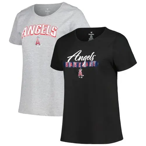 Profile Heather Gray Los Angeles Angels T-shirt Combo Pack