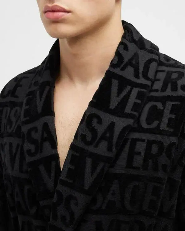 Versace Barocco Sleeve Robe - Black