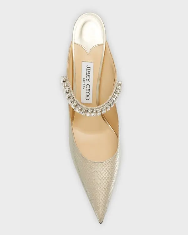 Jimmy Choo Bing Crystal Glitter Mule Pumps - Champagne | Editorialist