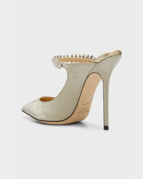 Jimmy Choo Bing Crystal Glitter Mule Pumps - Champagne | Editorialist