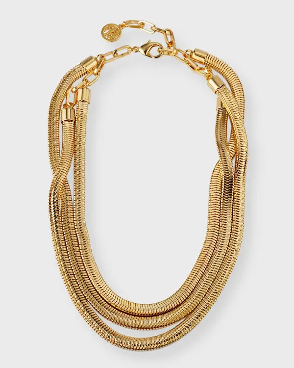 BEN-AMUN 24k Electroplated Three-chain Necklace - Gold