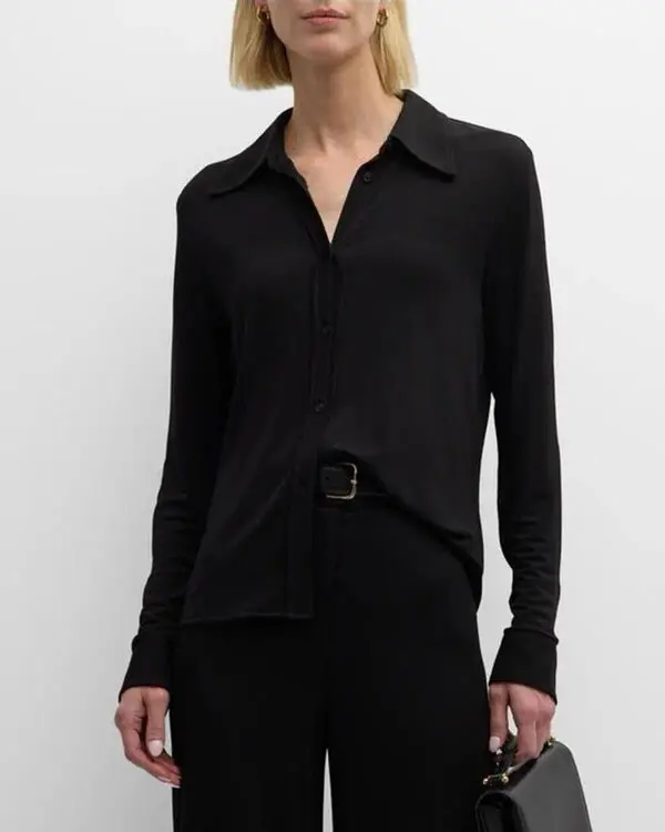 NILI LOTAN Celestine Mesh Button-front Shirt