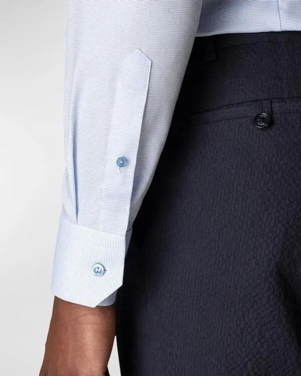 Eton Apos;s Contemporary Fit Textured Solid Shirt - Blue