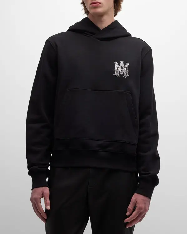 Amiri Crystal-Embellished Terry Hoodie - Black | Editorialist