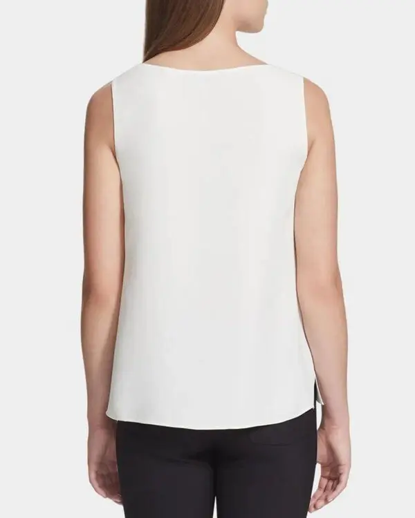 Lafayette 148 New York Finnley Scoop Neck Tank - Cloud