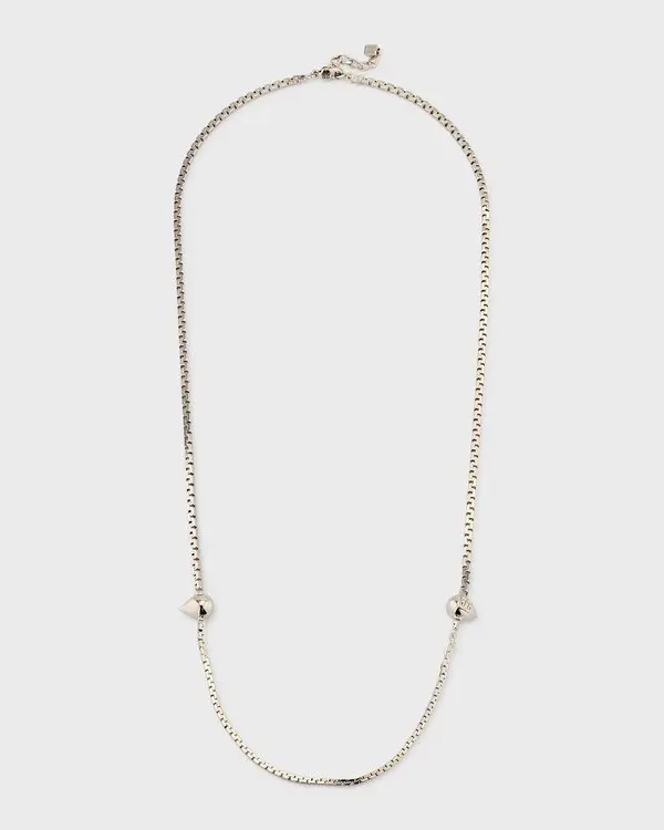 Givenchy G-stud Chain Necklace - Silvery