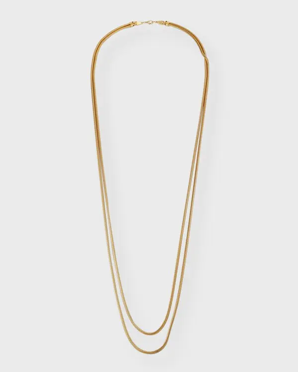 BEN-AMUN 24k Electroplated Double Chain Necklace - Gold