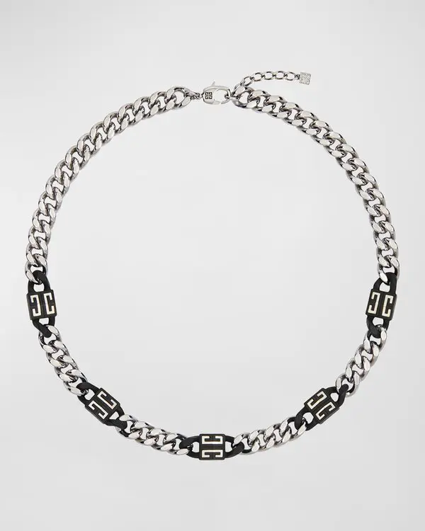 Givenchy 4g Chain Necklace - Black Silvery