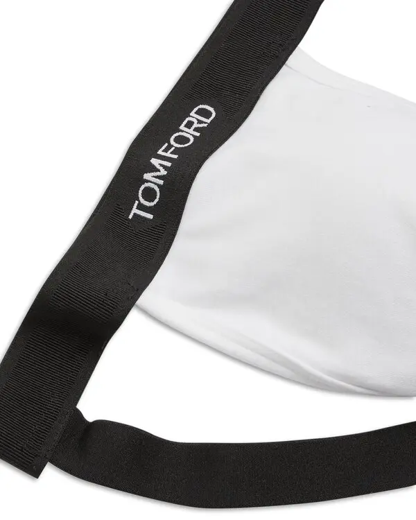 TOM FORD Cotton Blend Regular Fit Jock Strap - White