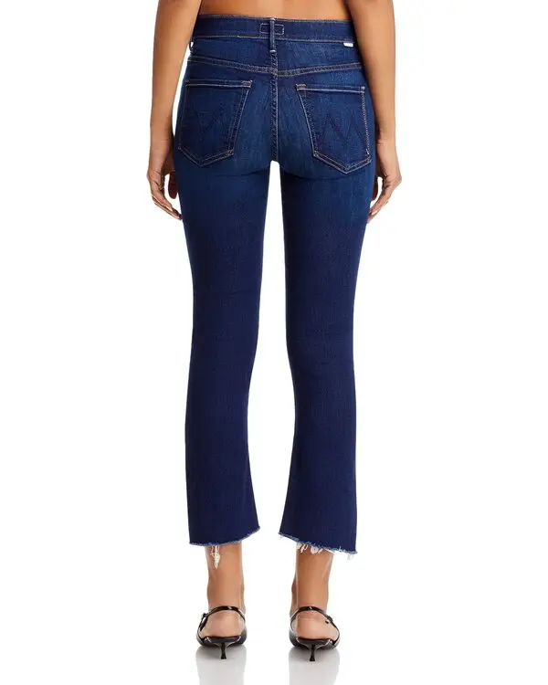 MOTHER The Insider High Rise Crop Step Fray Bootcut Jeans - Off Limits