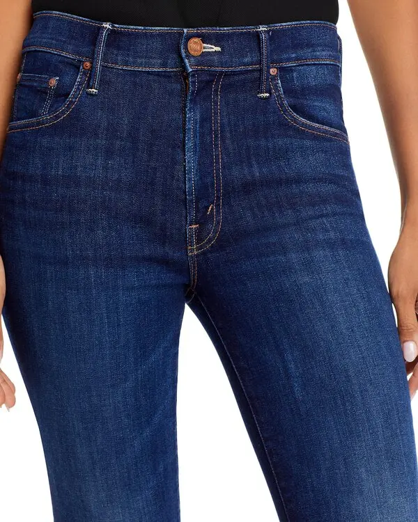 MOTHER The Insider High Rise Crop Step Fray Bootcut Jeans - Off Limits