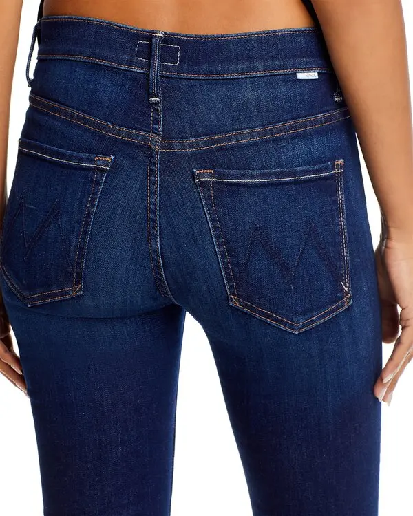 MOTHER The Insider High Rise Crop Step Fray Bootcut Jeans - Off Limits