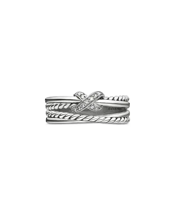 David Yurman X Collection Diamond Ring - Silver