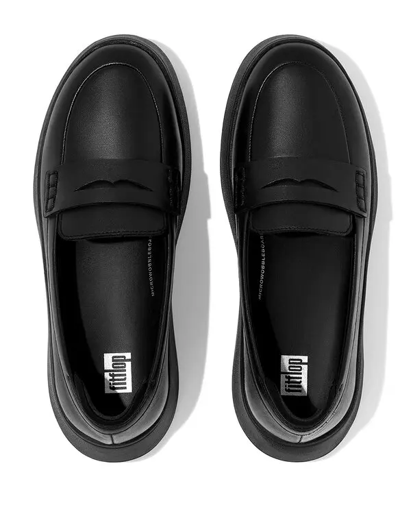 Fitflop F-mode Platform Penny Loafers - All Black