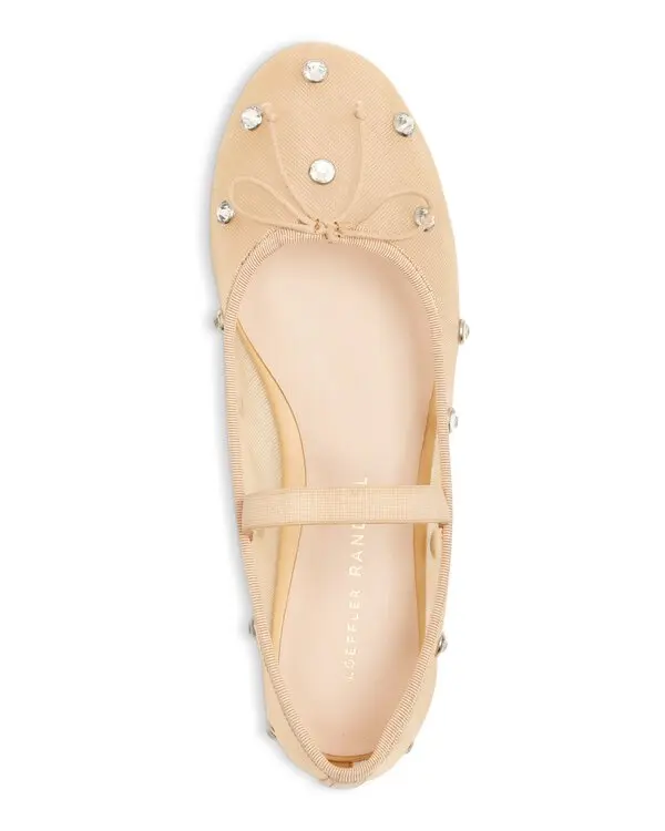 LOEFFLER RANDALL Leonie Embellished Ballet Flats - Tan