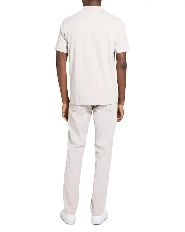 Theory Bron Polo In Cosmos Slub Cotton - Silver Cloud