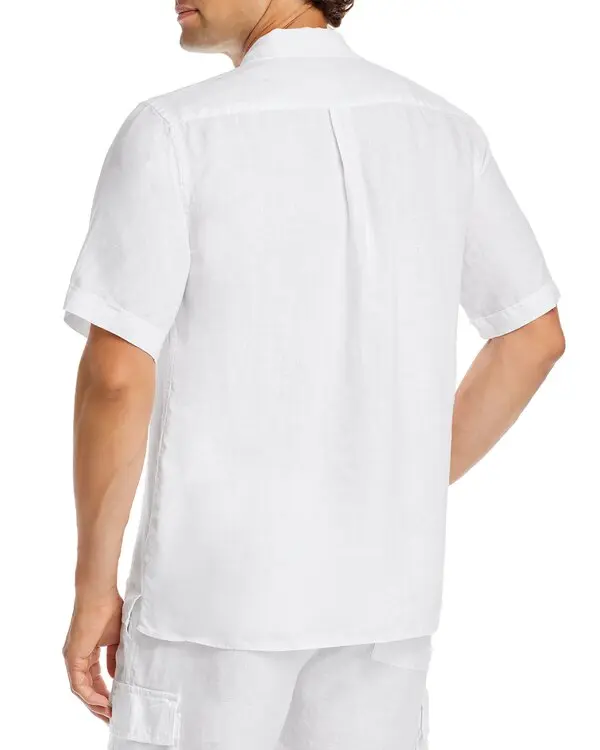 Vilebrequin Short Sleeved Solid Linen Shirt - White
