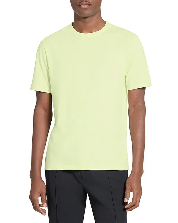Theory Essential Tee In Cosmos Slub Cotton - Faded Lime