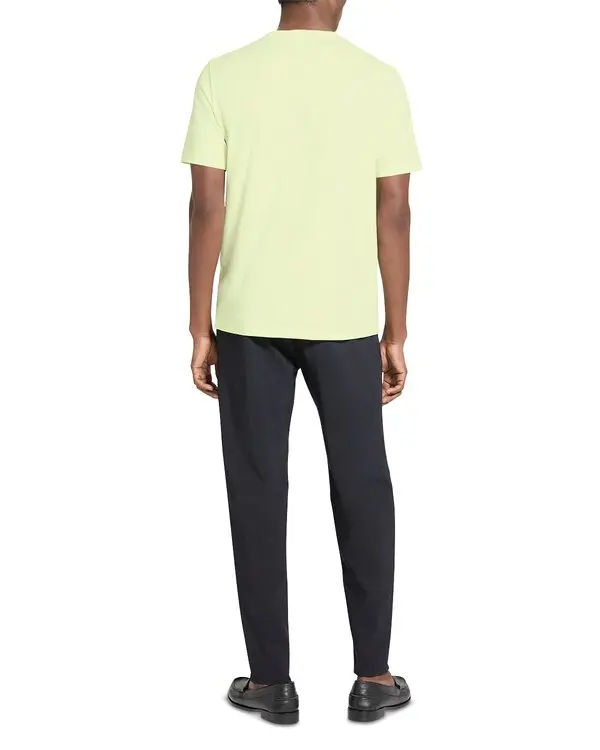 Theory Essential Tee In Cosmos Slub Cotton - Faded Lime