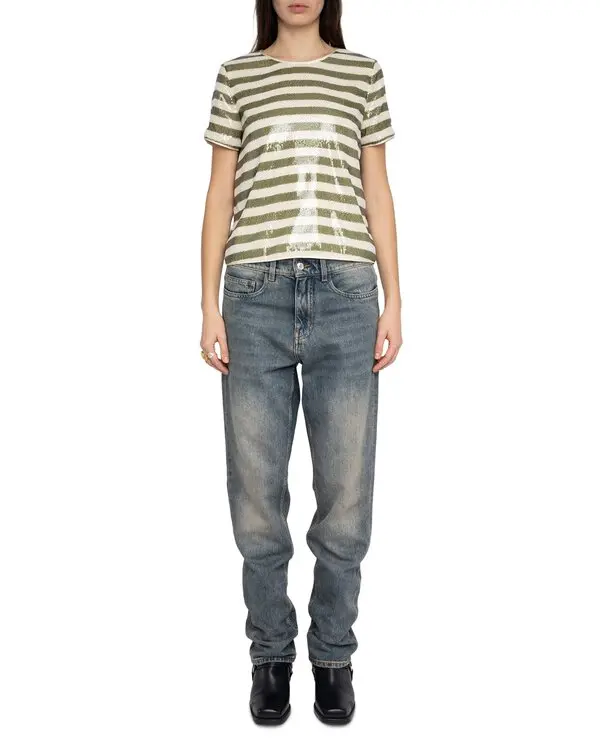 Zadig&Voltaire Tchao Sequin Stripe Top