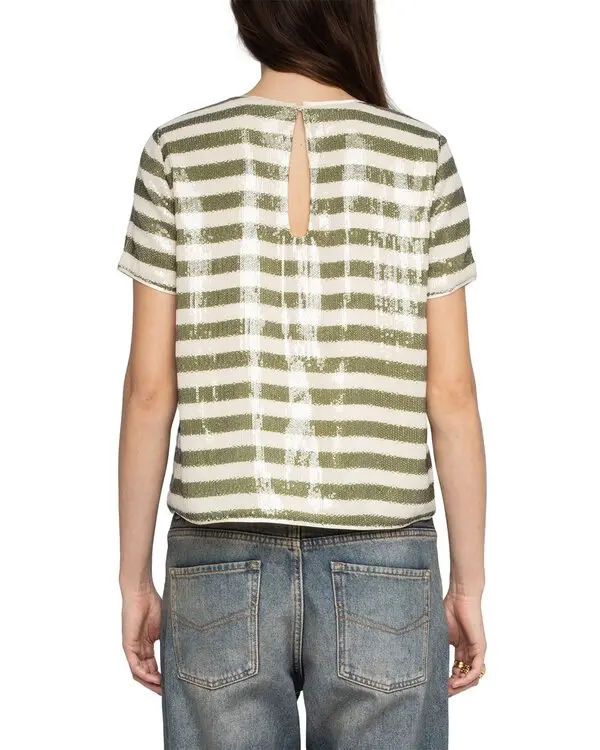 Zadig&Voltaire Tchao Sequin Stripe Top
