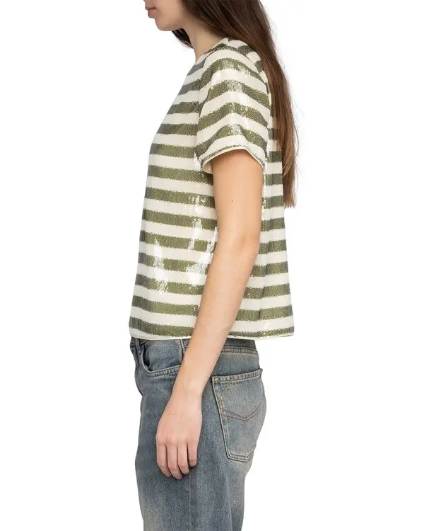 Zadig&Voltaire Tchao Sequin Stripe Top