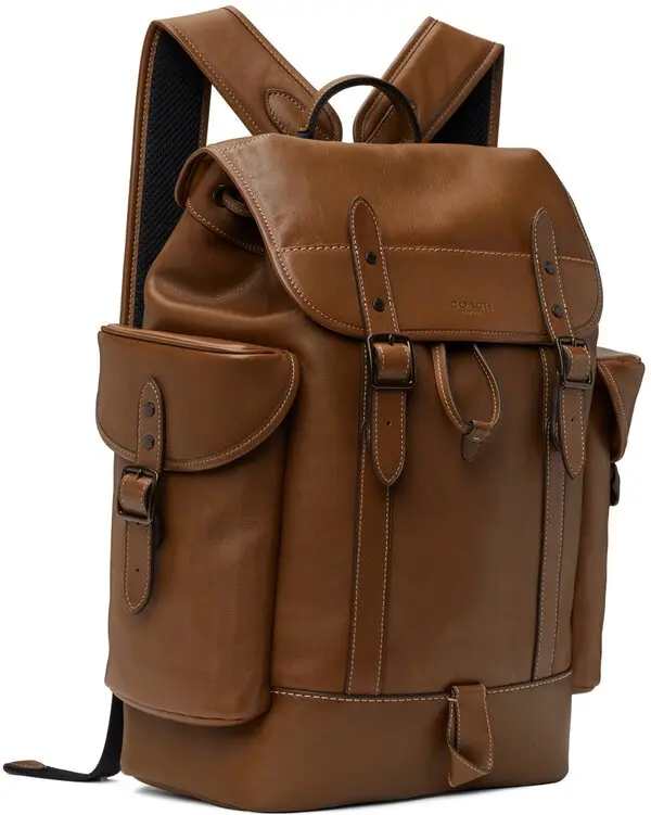 Coach Tan Hitch Backpack - Dark Saddle | Editorialist display picture 1