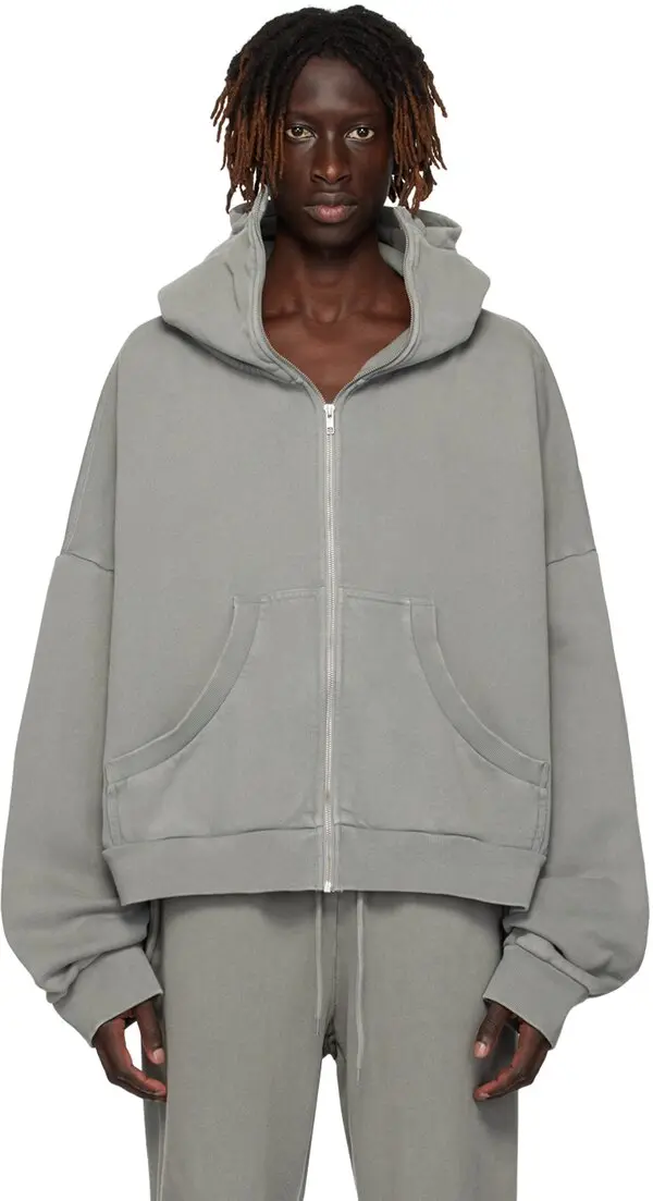Entire Studios Gray Full Zip Hoodie - Rhino | Editorialist