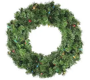 NORTHLIGHT 24' Canadian Pine Christmas Wreath M Lti Lights - One-color