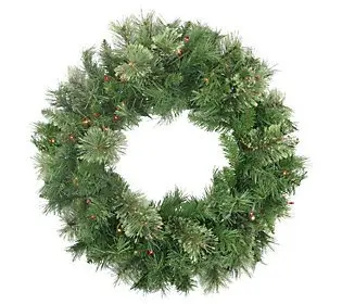 NORTHLIGHT Mixed Cashmere Pine 24-inch Wreath M Lti Lights - One-color