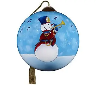NE'QWA 2.5' Snowman In Band Uniform With Trumpe Ornament - One-color